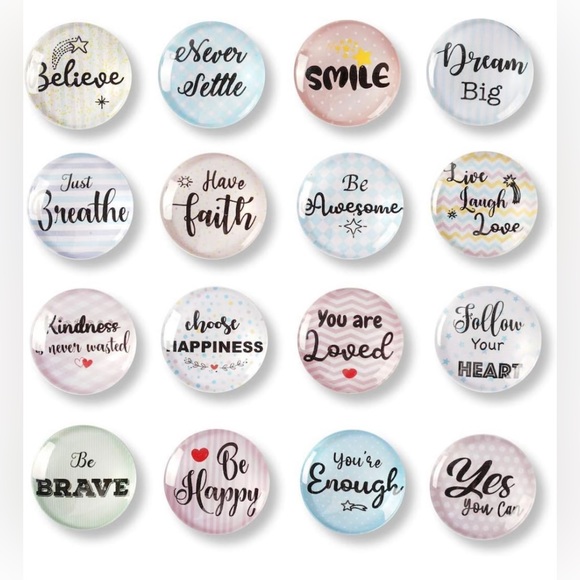 Accents | Inspirational Quotes Crystal Glass Refrigerator Magnets Nwt ...